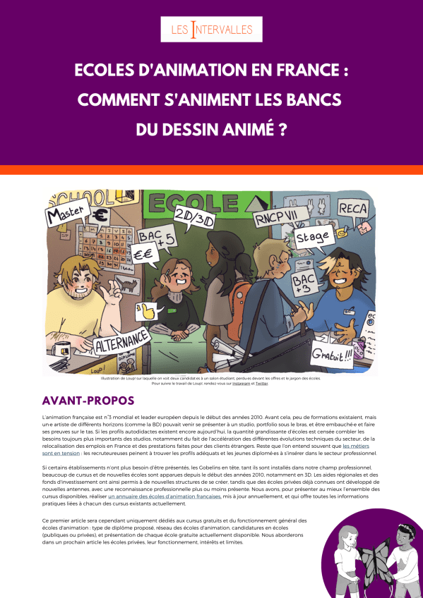Ecoles d’animation en France : comment s’animent les bancs du dessin ...